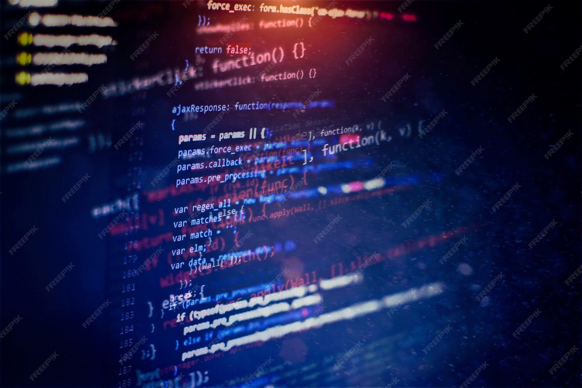 Premium Photo | Monitor closeup of function source code.writing programming functions on laptop ...