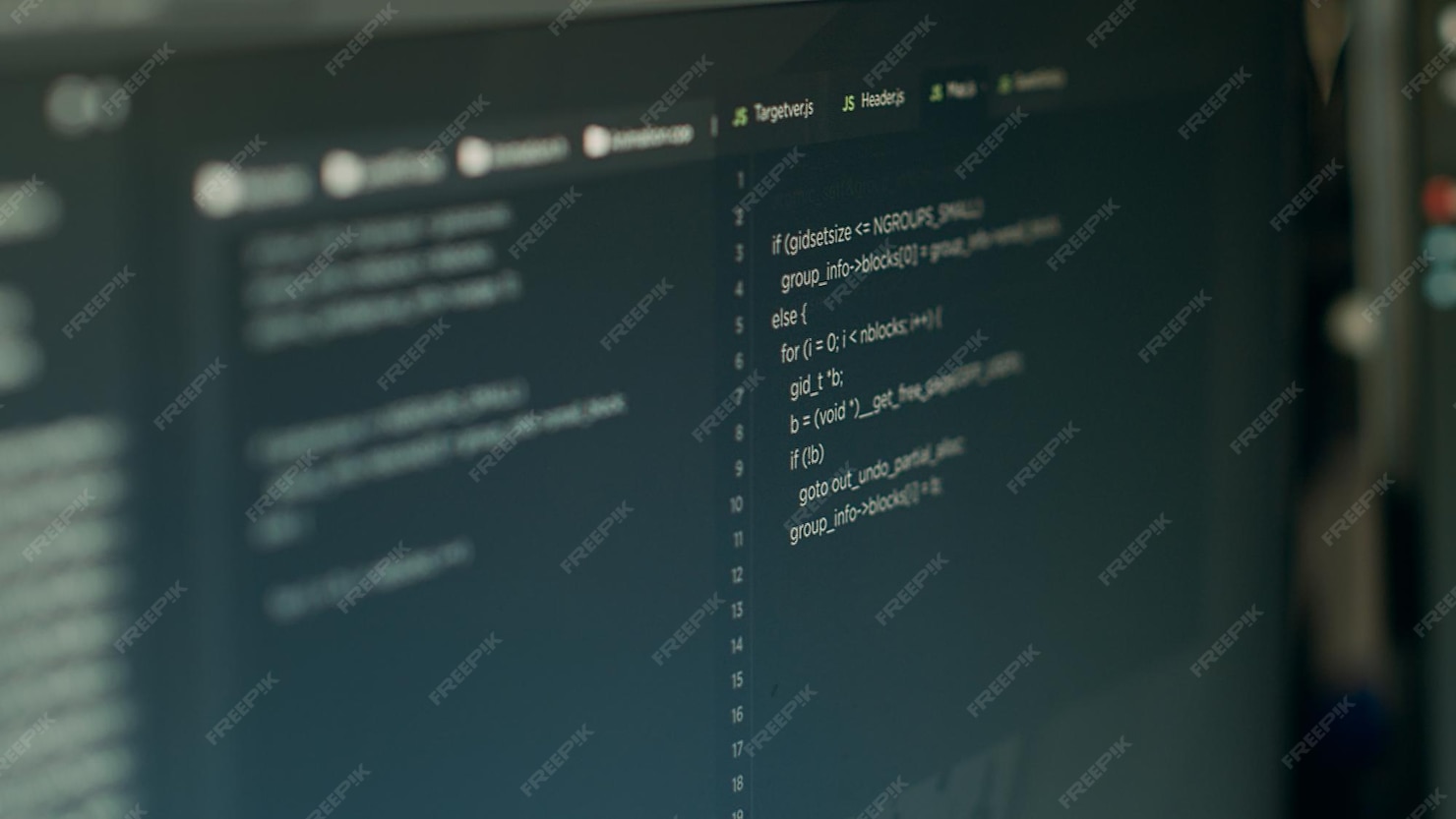 Premium Photo Monitor Display Of Software Developer Typing Database Functions Script To Code