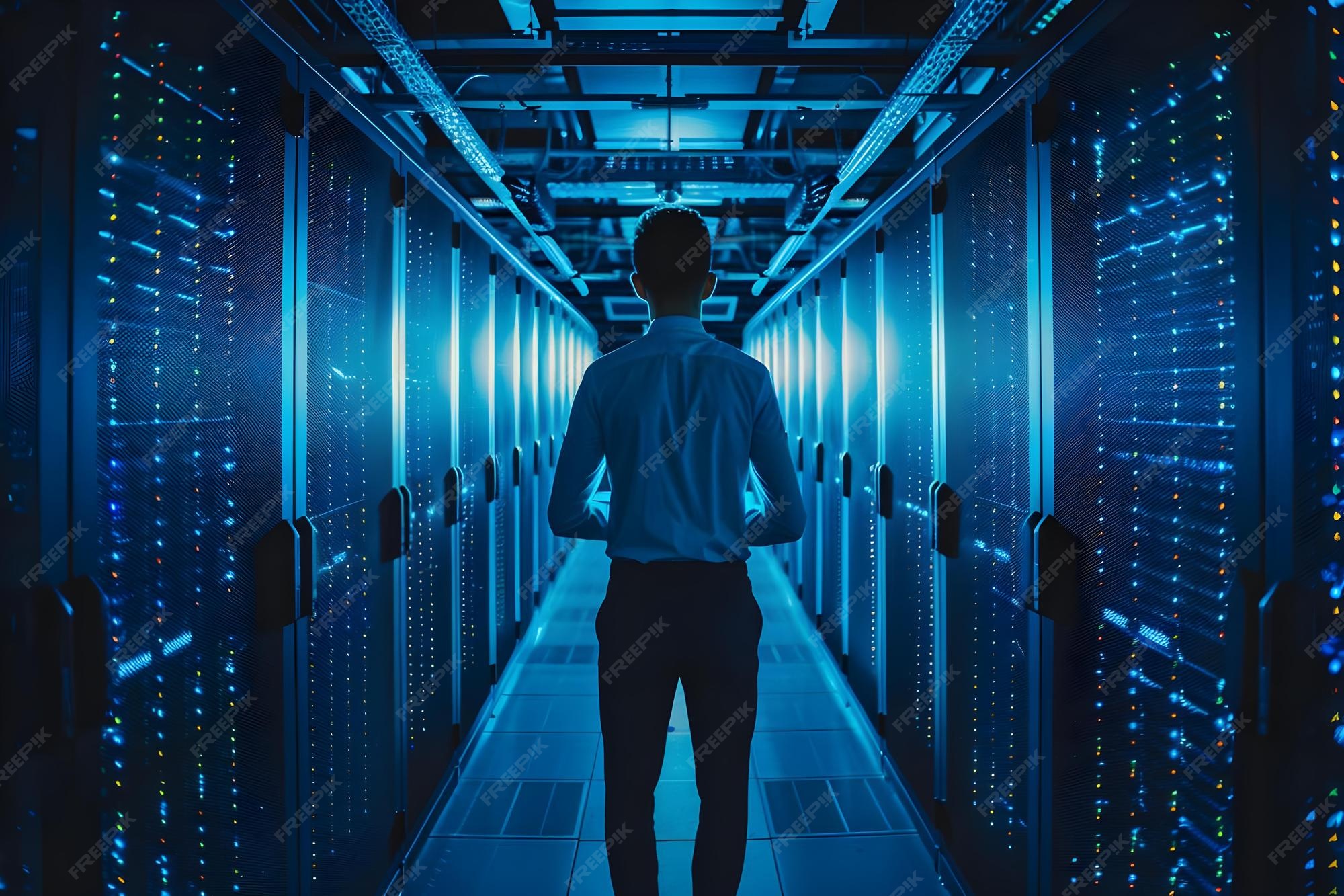 Premium Photo | Monitoring Servers in a Data Center for Cloud Computing and Web Services Concept ...