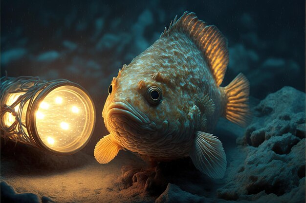 Premium AI Image | Monk fiish illustration generative ai Premium AI Image | Monk fiish illustration generative ai