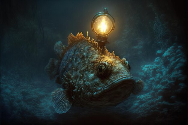 Premium AI Image | Monk fiish illustration generative ai Premium AI Image | Monk fiish illustration generative ai