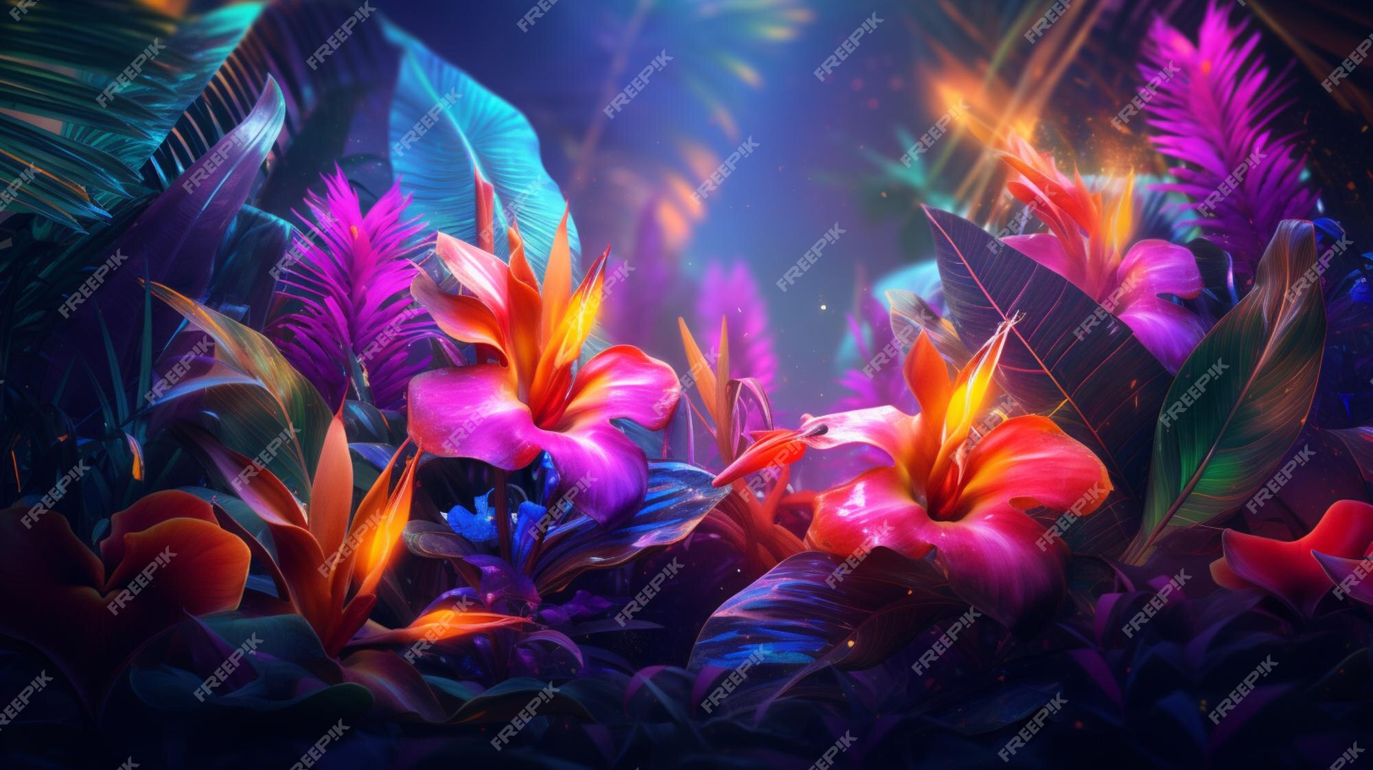 Premium AI Image | Monstera leaf neon color tropical tree background hd ... Premium AI Image | Monstera leaf neon color tropical tree background hd ...