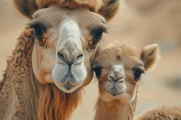 Mother dromedary looking at the camera with baby dromedary | Premium AI ... Mother dromedary looking at the camera with baby dromedary | Premium AI ...
