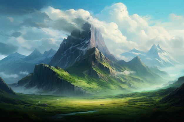 Premium Photo | Mountain top scenery peak Generate AI Premium Photo | Mountain top scenery peak Generate AI