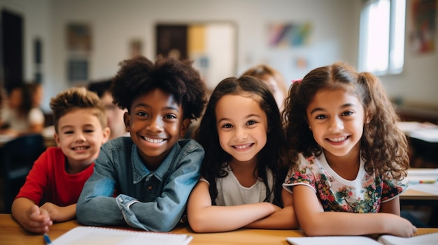 Premium AI Image | multi ethnic students in classroom smiling learning ... Premium AI Image | multi ethnic students in classroom smiling learning ...