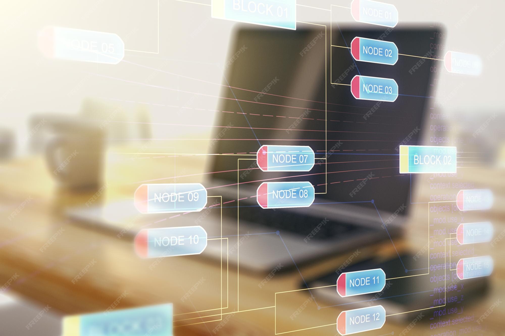 Premium Photo | Multi exposure of abstract creative coding sketch and ...