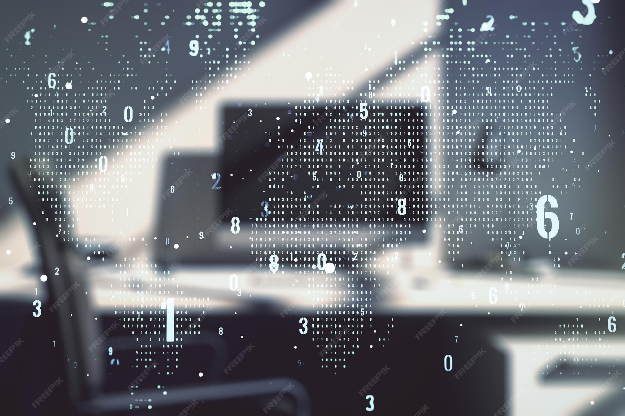 Premium Photo | Multi exposure of abstract creative coding sketch with ...