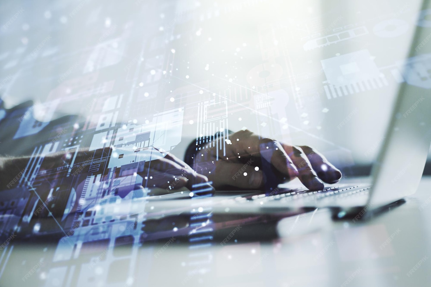 Premium Photo | Multi exposure of abstract graphic coding sketch with ...