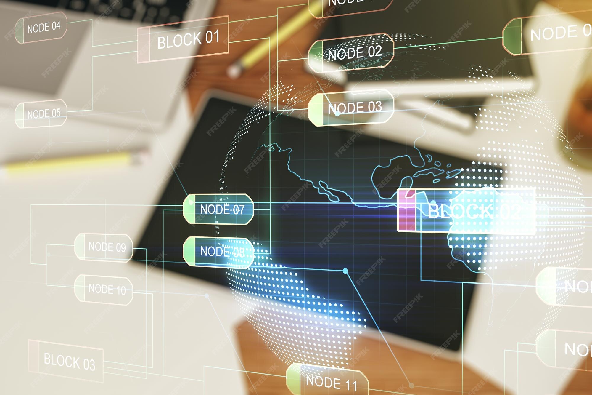 Premium Photo | Multi exposure of abstract graphic coding sketch with ...