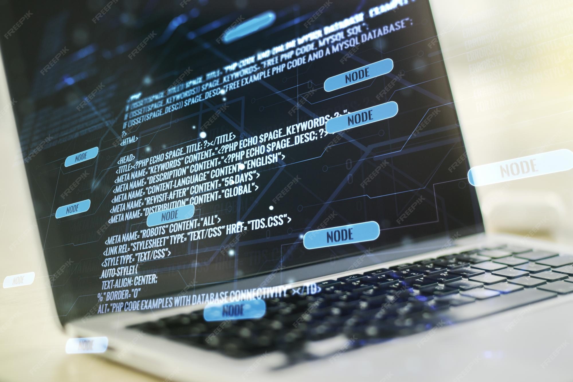 Premium Photo | Multi exposure of abstract programming language ...