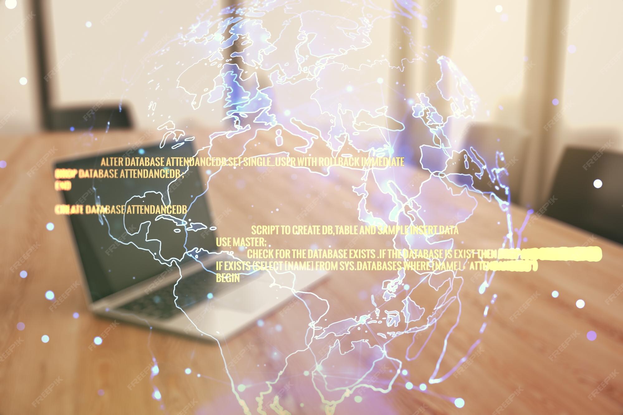 Premium Photo | Multi exposure of abstract programming language ...