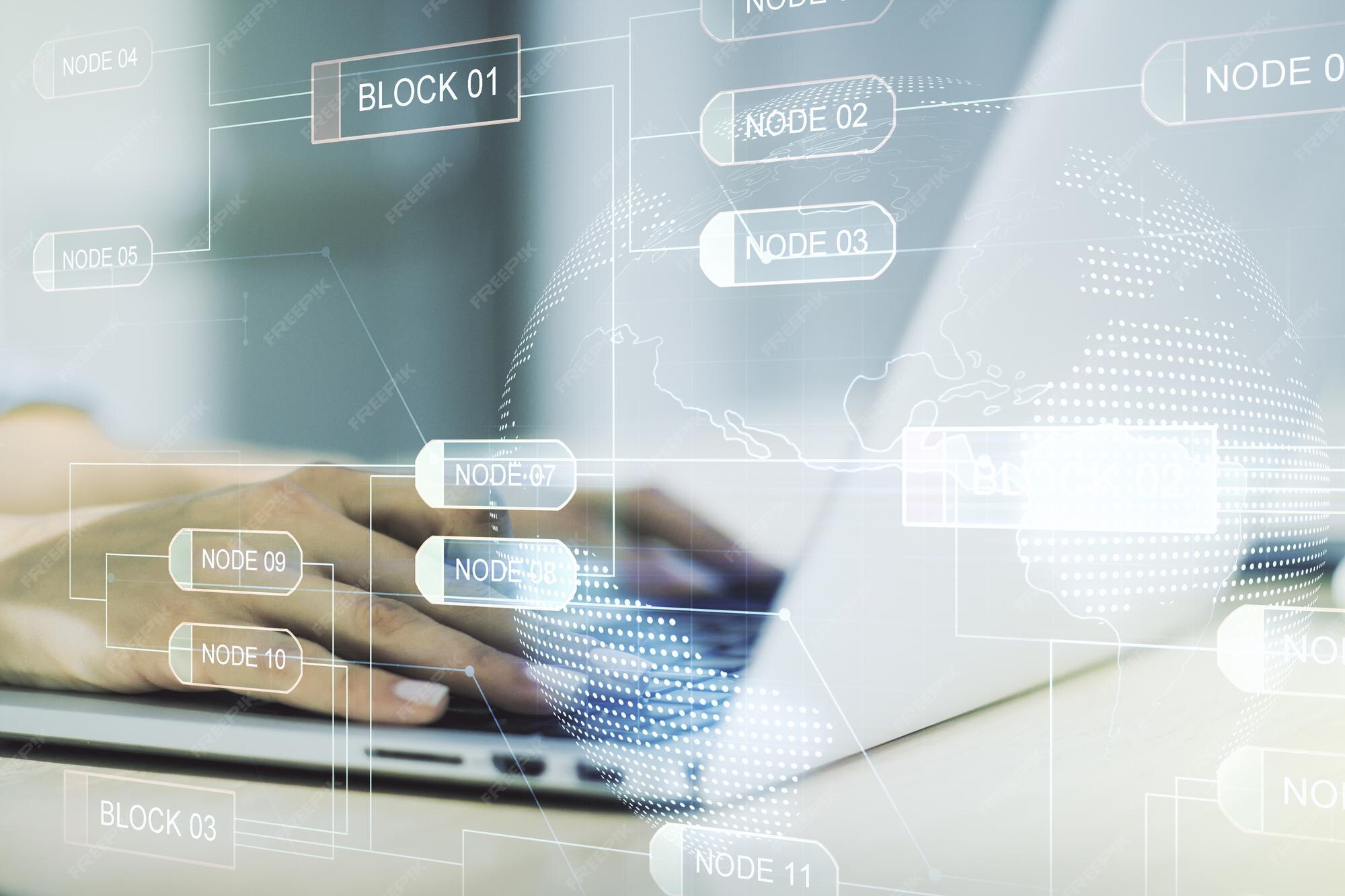 Premium Photo | Multi exposure of abstract programming language ...