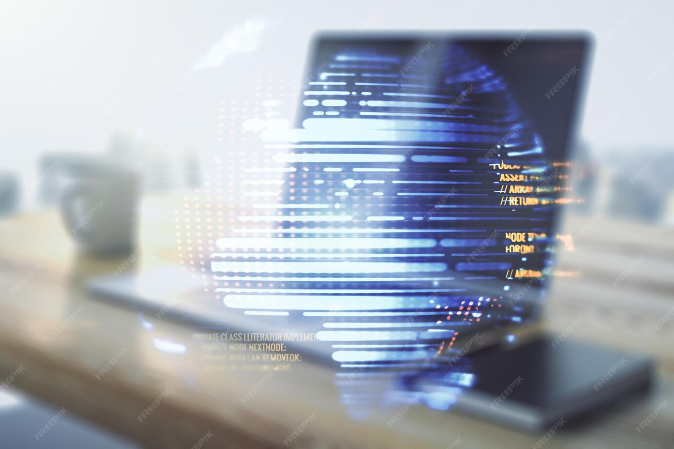 Premium Photo | Multi exposure of abstract programming language ...