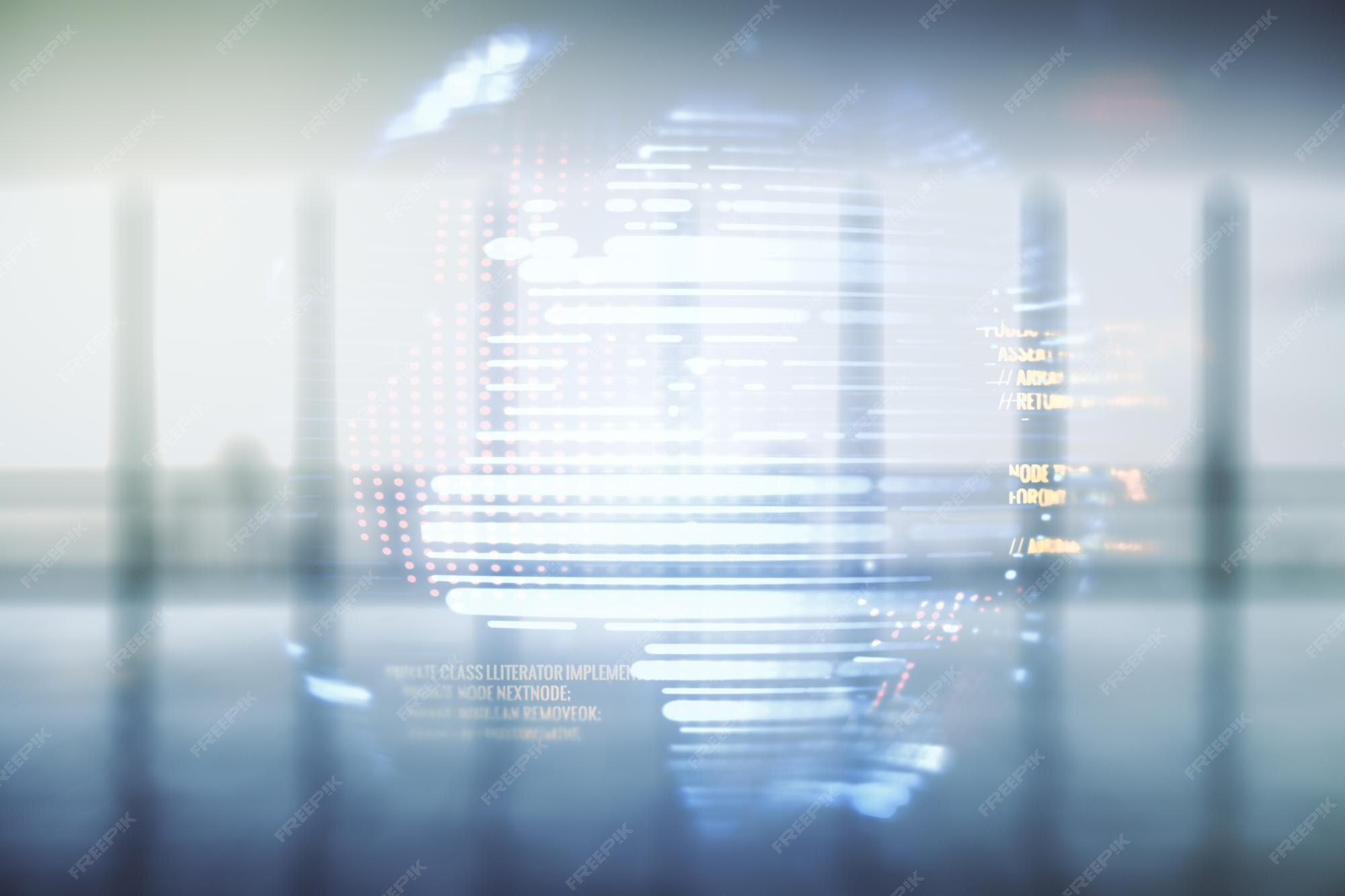 Premium Photo | Multi exposure of abstract programming language ...