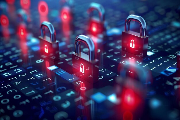 Multiple Padlocks Displayed On A Computer Screen Symbolizing Secure Data Encryption Encrypting