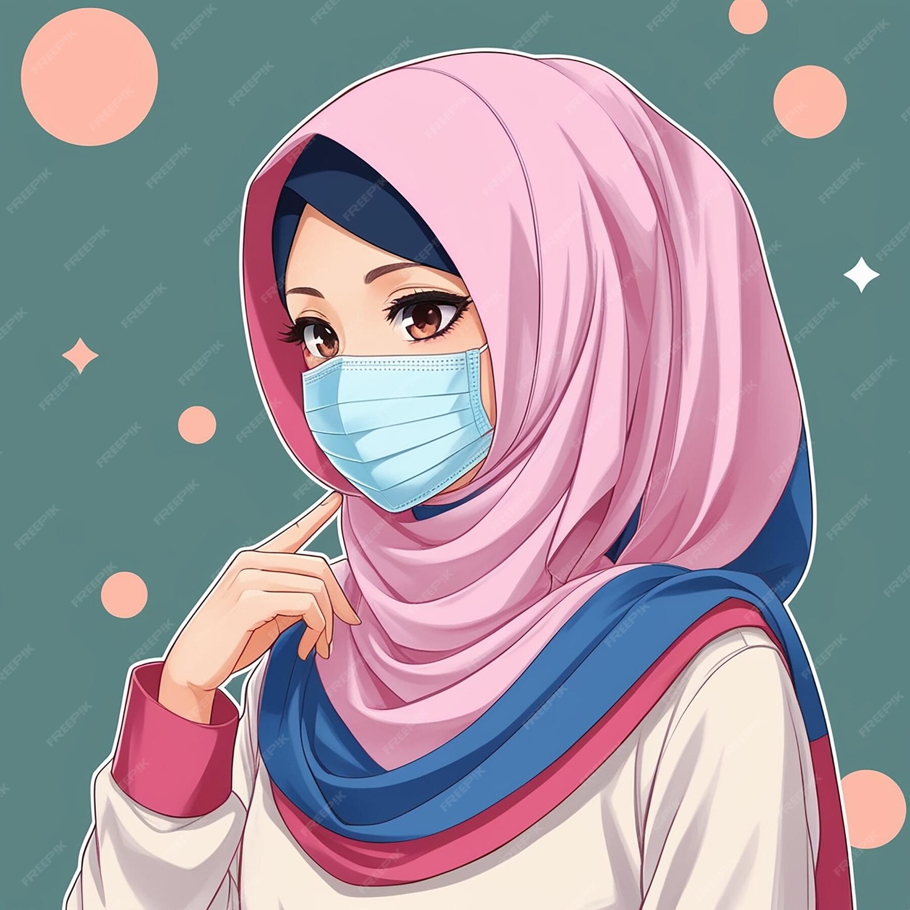 Muslim Anime Hijab Illustration Of A Hijabi Character In Anime Style Premium Ai Generated Image