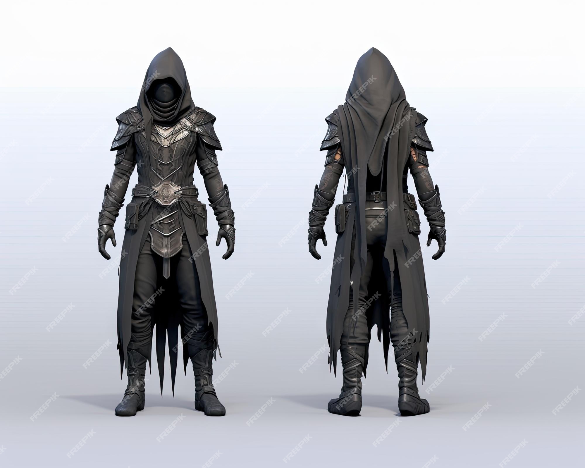 Premium Ai Image Mysterious 3d Shadow Ninja A Stealthy Assassin Cloak