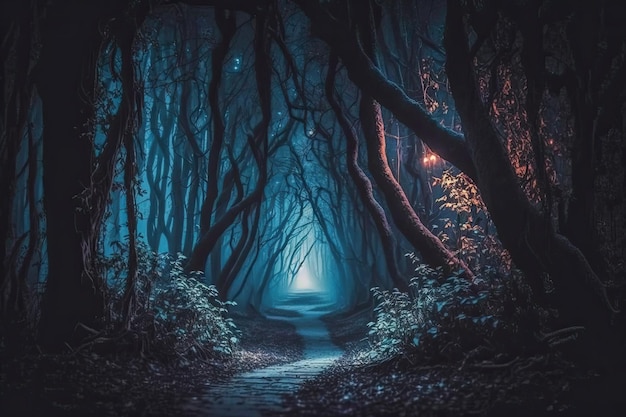 Premium AI Image | Mysterious forest Generative AI Premium AI Image | Mysterious forest Generative AI