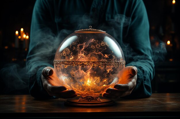 Premium AI Image | mysterious_smoke_swirling_around_a_crystal_ball Premium AI Image | mysterious_smoke_swirling_around_a_crystal_ball