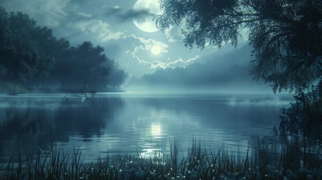 Mystical Nature Moonlit lake revealing hidden magic and unseen dancers ... Mystical Nature Moonlit lake revealing hidden magic and unseen dancers ...