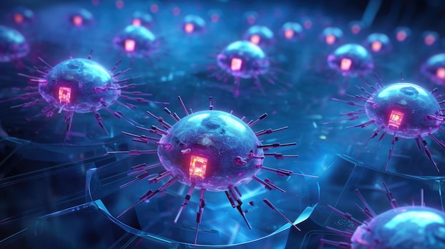 Premium Photo | Nanobots detecting and neutralizing viruses Premium Photo | Nanobots detecting and neutralizing viruses