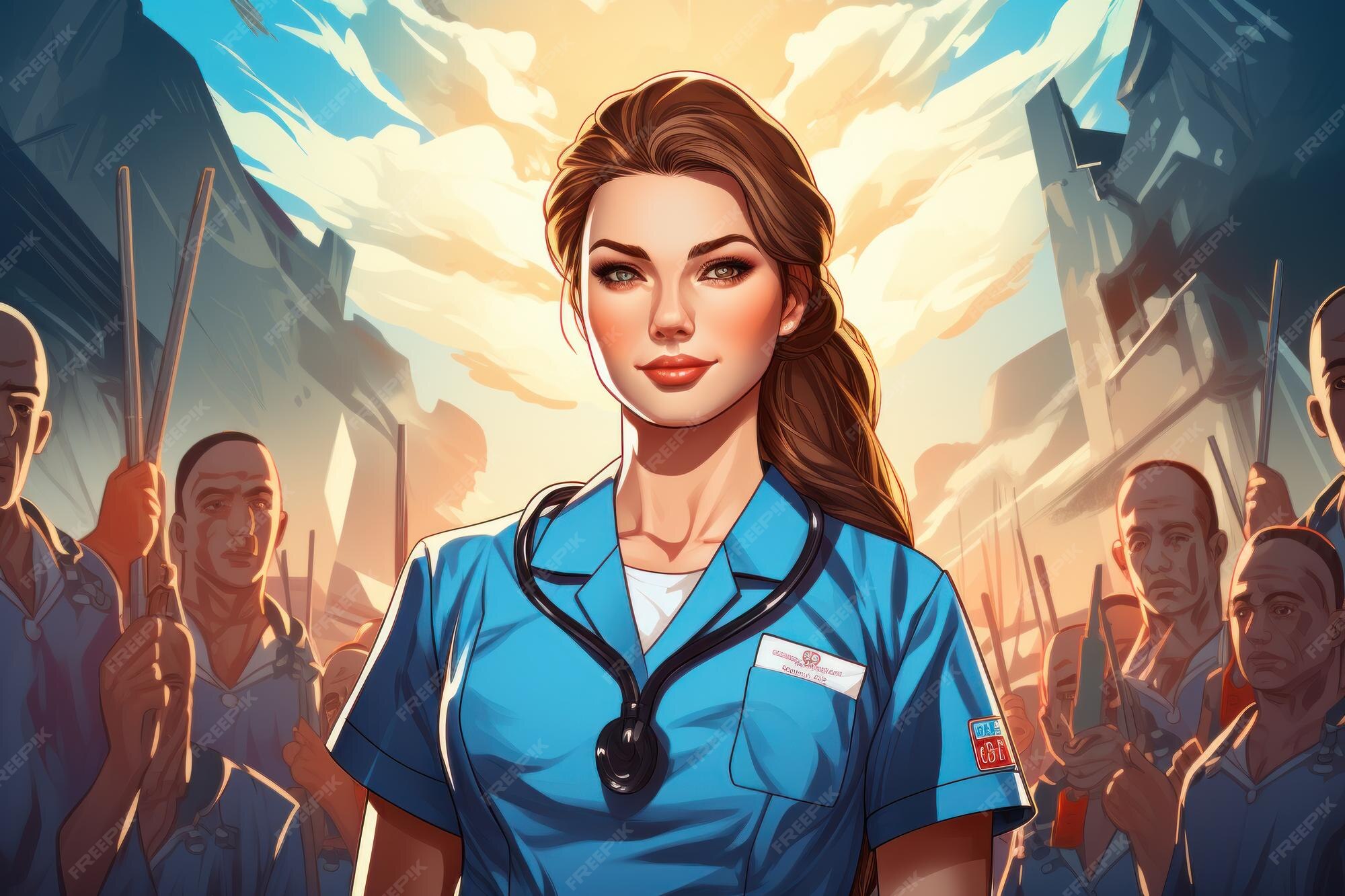 Premium Photo National Nurses Day Cartoon Art Vector Illustration