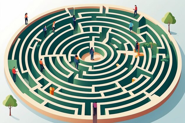 Premium Photo | Navigating Challenges Team Solving a Maze Together Flat ... Premium Photo | Navigating Challenges Team Solving a Maze Together Flat ...