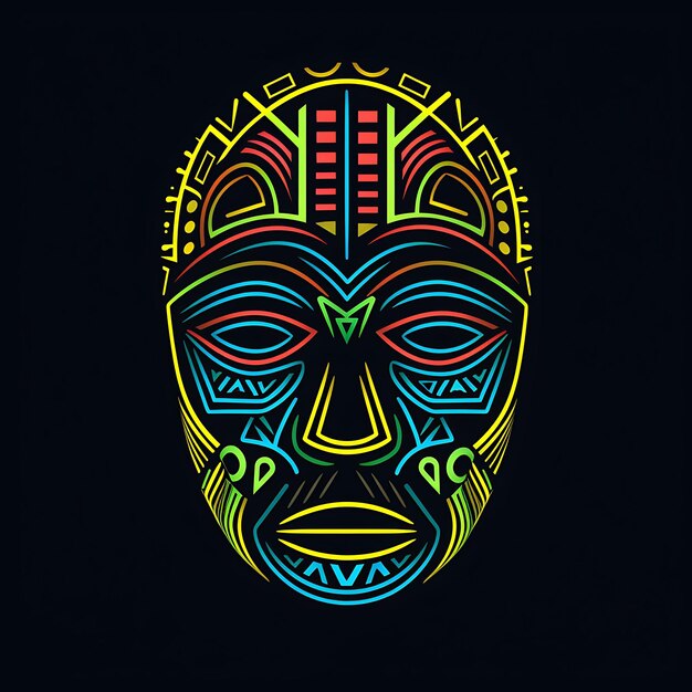 Premium Ai Image A Neon Mask Neon Outlines With Shape Neon Line Design Creative Art Simple And