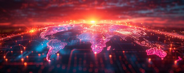 Premium Photo | NeonLit Globe With Digital Data Streams Wallpaper Premium Photo | NeonLit Globe With Digital Data Streams Wallpaper