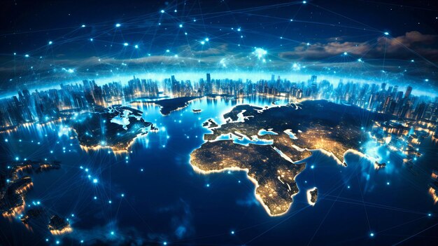 Premium AI Image | Network of global business connections visualized ... Premium AI Image | Network of global business connections visualized ...