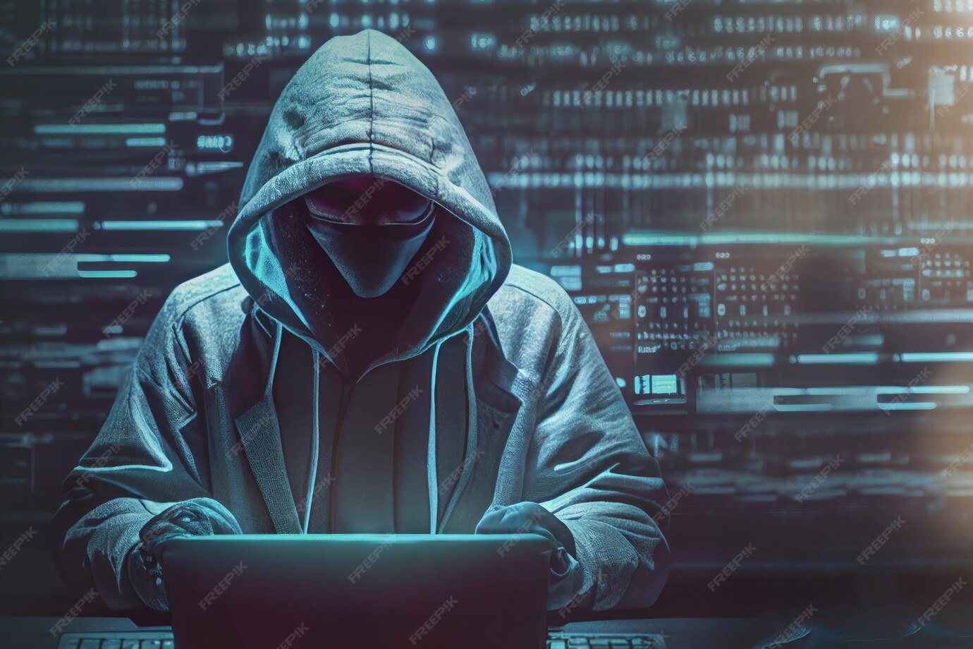 Network hacking hacker attack hacker breaks into the system using a computer Cyber security and ...