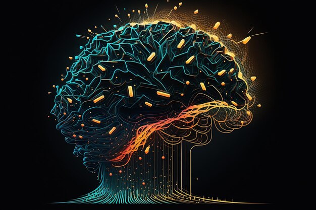 Premium AI Image | A network of neon digital brainwaves Generative Ai Premium AI Image | A network of neon digital brainwaves Generative Ai
