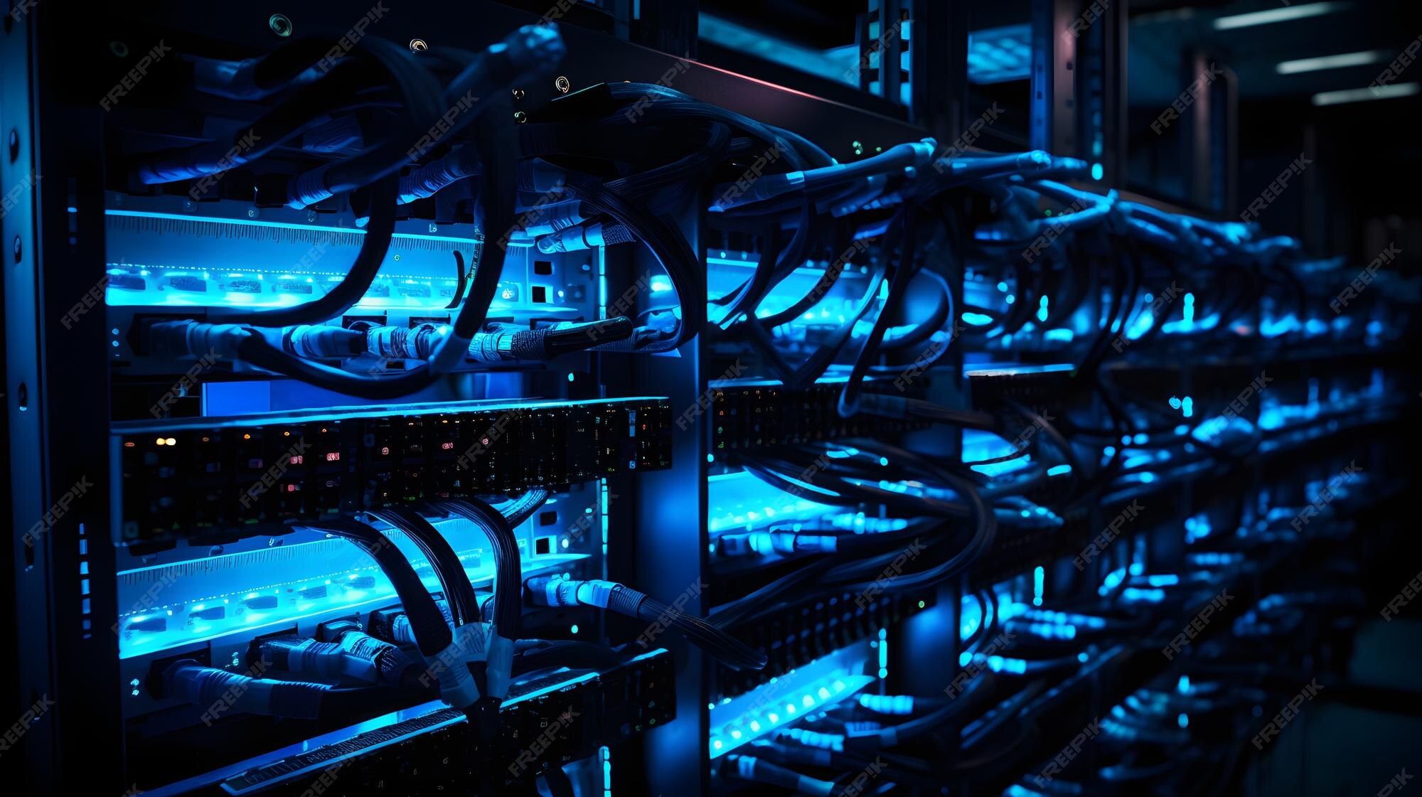 Premium AI Image | Network panel switch and cable in data center Premium AI Image | Network panel switch and cable in data center