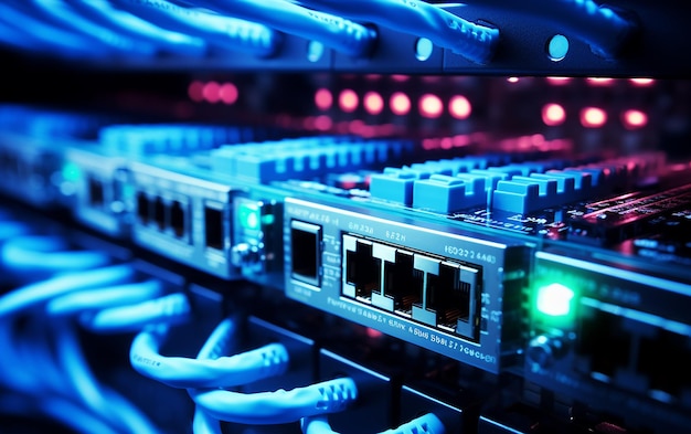 Premium AI Image | Network_switch_and_ethernet_cablesData_Center_Concept Premium AI Image | Network_switch_and_ethernet_cablesData_Center_Concept