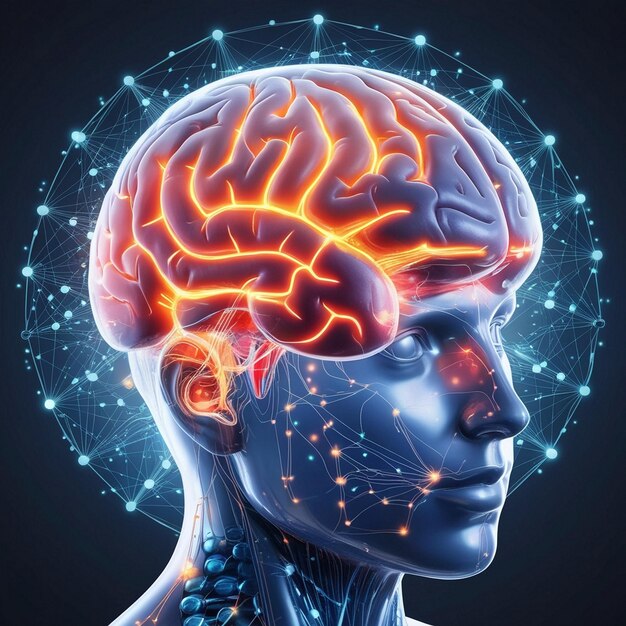 Neural Connectivity Illuminated Brain Pathways | Premium AI-generated image Neural Connectivity Illuminated Brain Pathways | Premium AI-generated image