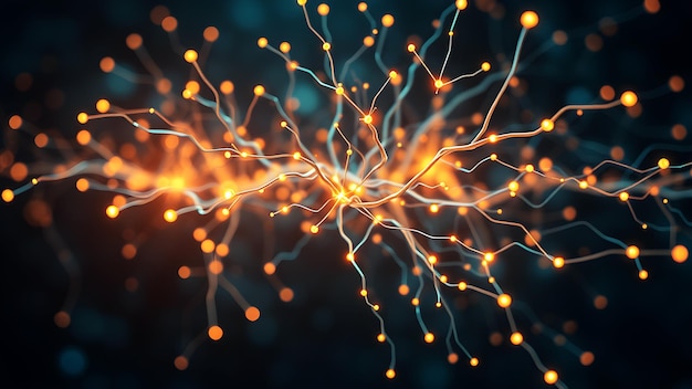 A neural network diagram with complex pathways and glowing synapses ... A neural network diagram with complex pathways and glowing synapses ...