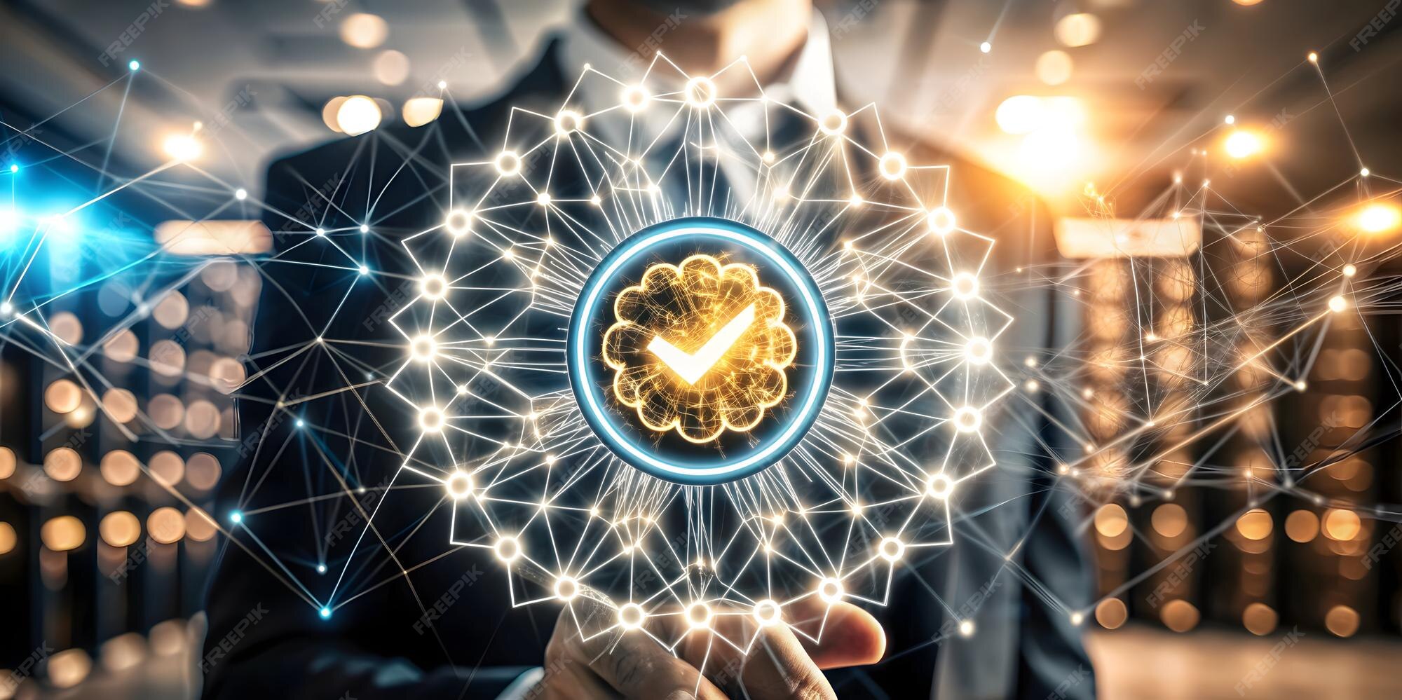 Neural Network And Qa Badge Illustrate Ai Enhancing Qa Processes In