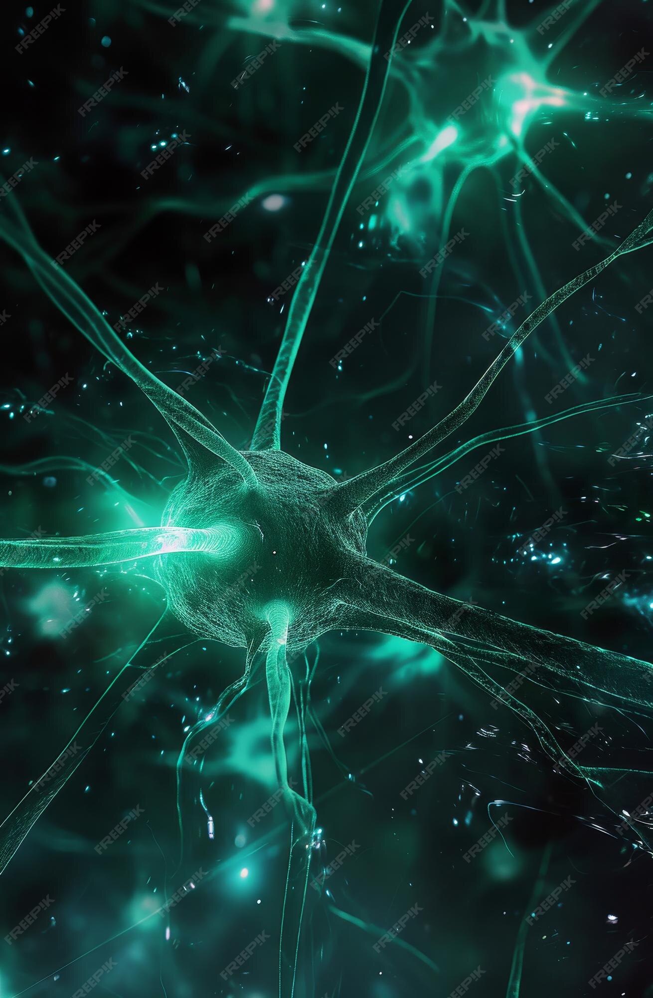 Premium Photo | Neural Network Simulation in Green Premium Photo | Neural Network Simulation in Green