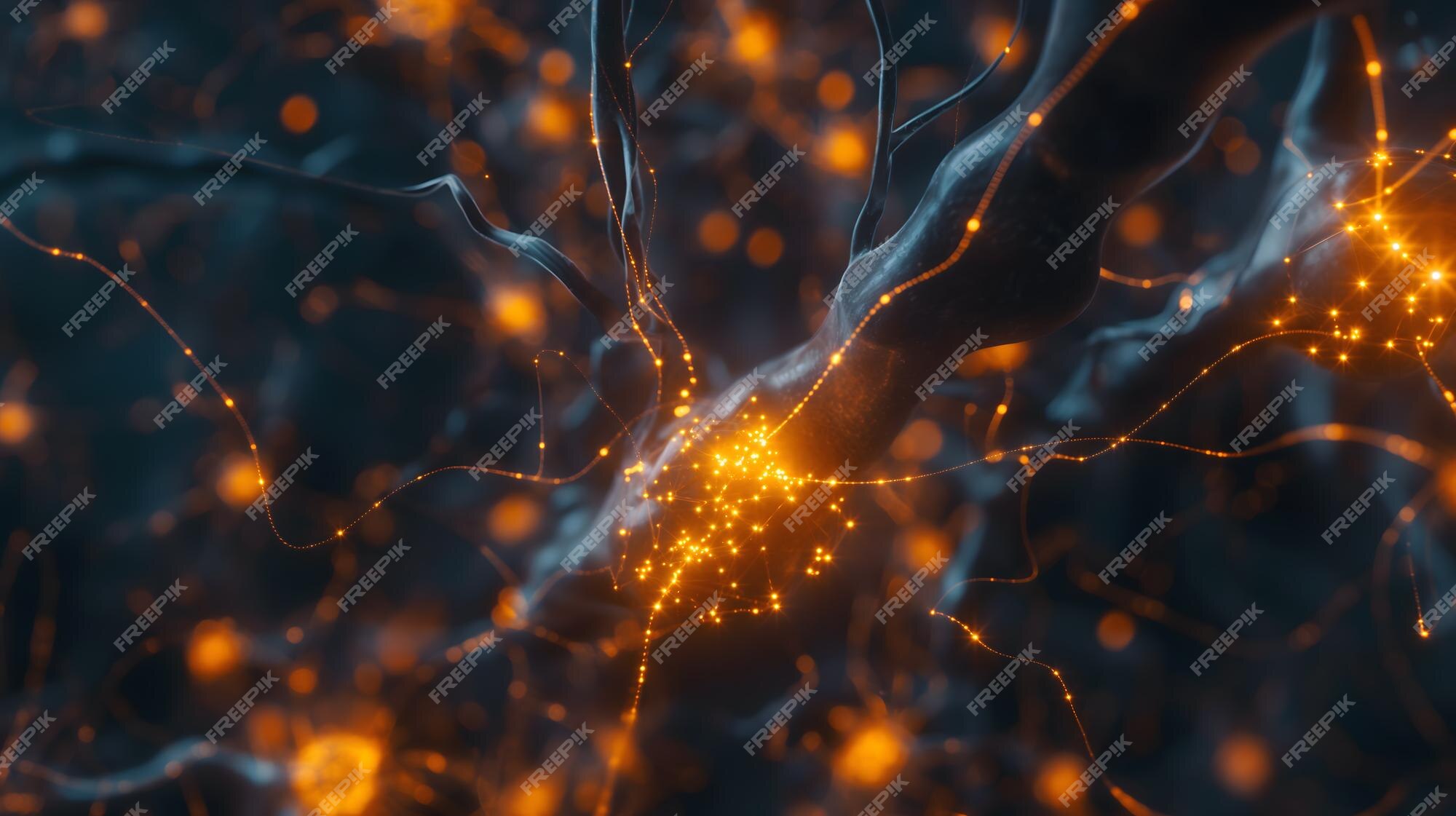 Premium Photo Neural Network Synapse Closeup Visualization