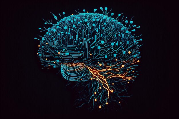 Premium AI Image | Neuron network brain Premium AI Image | Neuron network brain