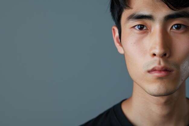 Neutral Man Close Up of AsianMan with Striking Neutral Expression and ... Neutral Man Close Up of AsianMan with Striking Neutral Expression and ...
