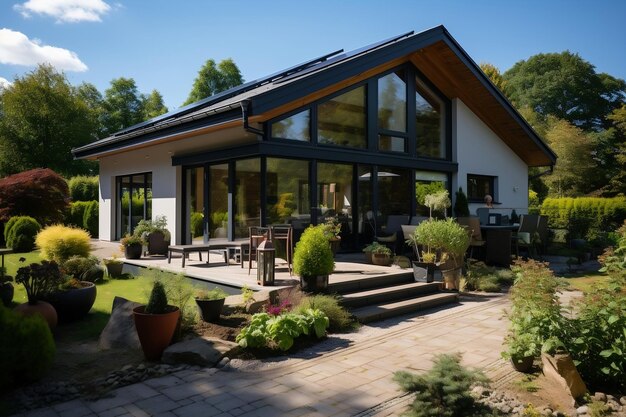 Premium AI Image | Newly Constructed Homes Solar Panels on the Roof ... Premium AI Image | Newly Constructed Homes Solar Panels on the Roof ...