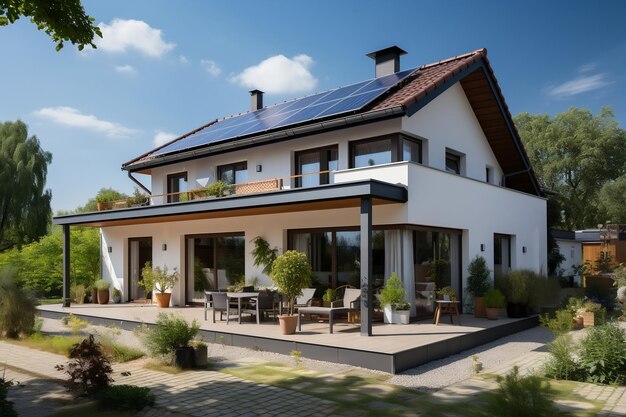 Premium AI Image | Newly Constructed Homes Solar Panels on the Roof ... Premium AI Image | Newly Constructed Homes Solar Panels on the Roof ...