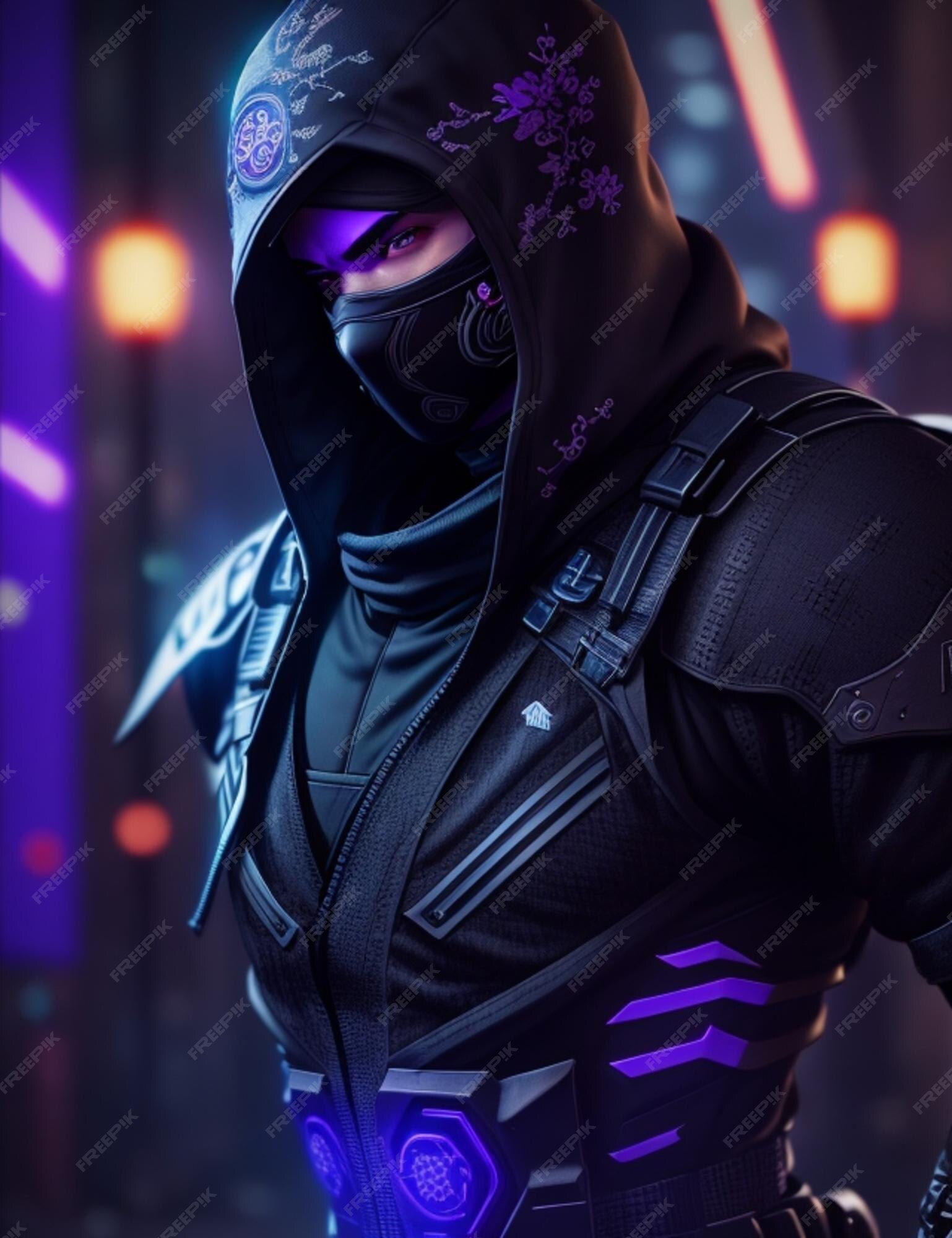 Premium Ai Image Ninja Cyborg Illustration