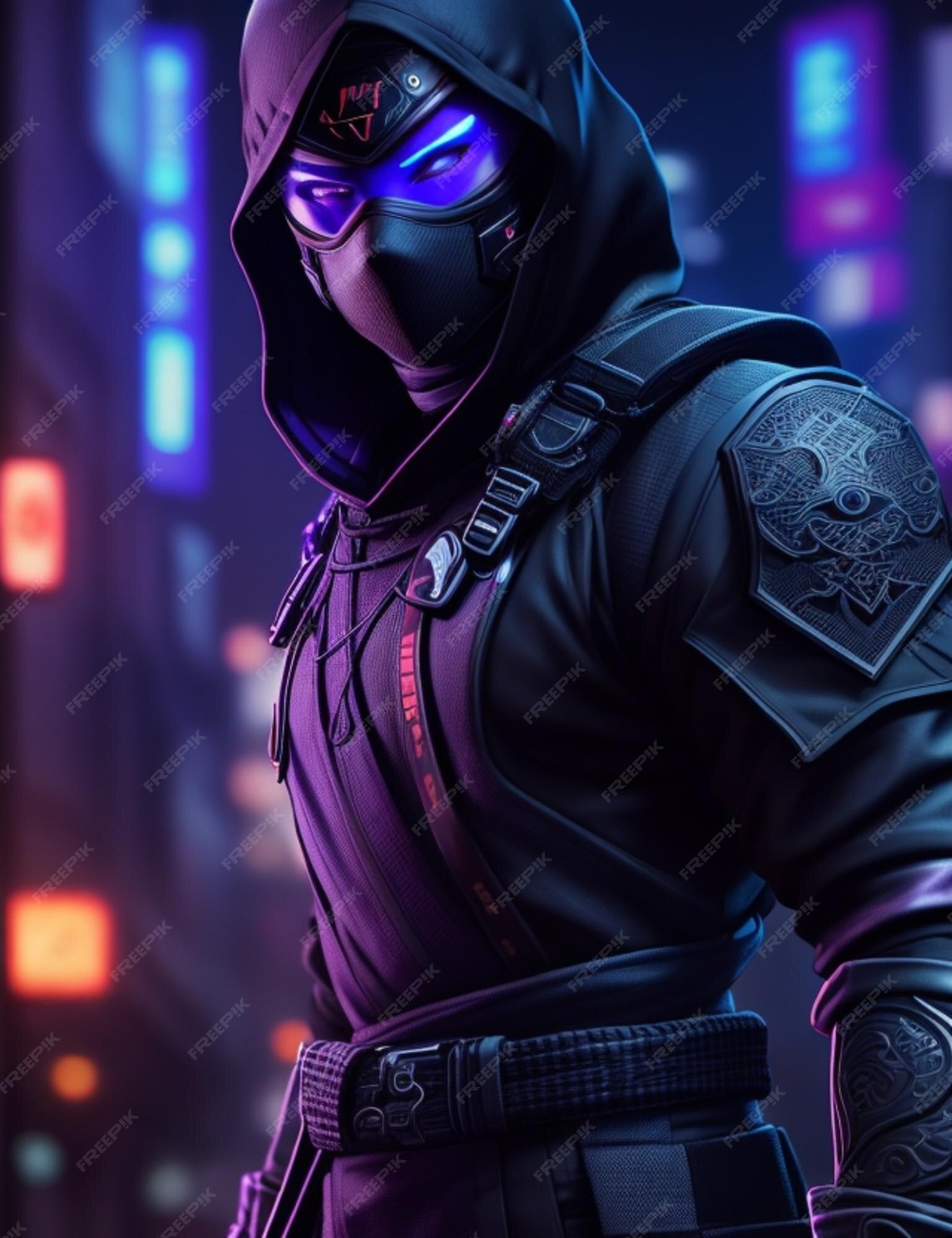 Premium Ai Image Ninja Cyborg Illustration