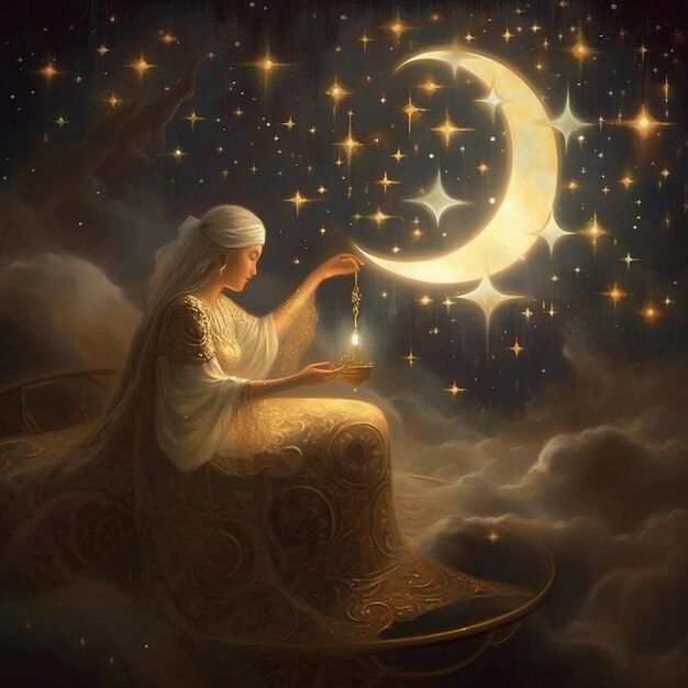 Premium AI Image | Nocturnal Wonders Moon and Magical Nights Premium AI Image | Nocturnal Wonders Moon and Magical Nights