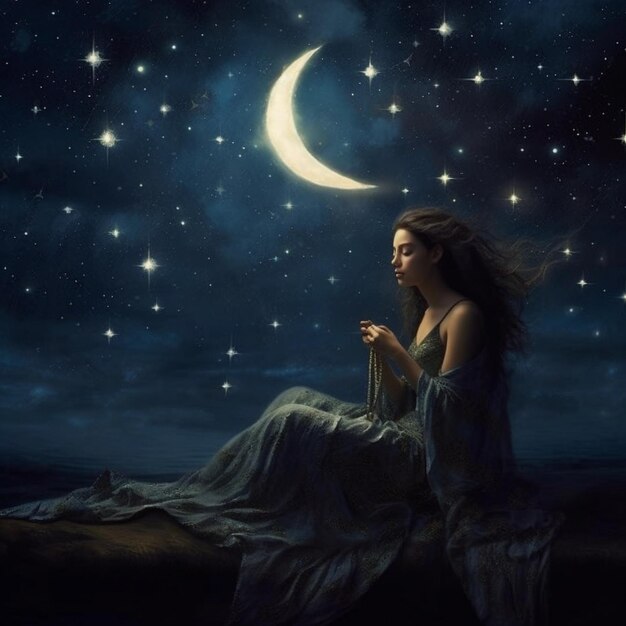 Premium AI Image | Nocturnal Wonders Moon and Magical Nights Premium AI Image | Nocturnal Wonders Moon and Magical Nights