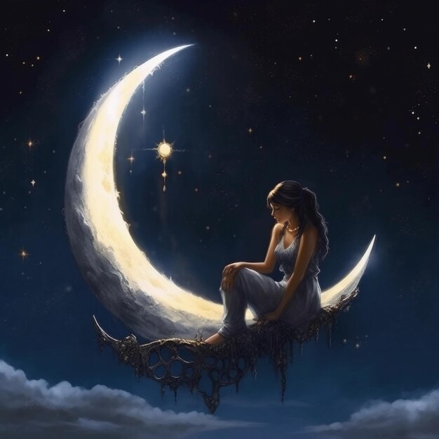 Premium AI Image | Nocturnal Wonders Moon and Magical Nights Premium AI Image | Nocturnal Wonders Moon and Magical Nights
