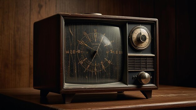 Nostalgic vintage television set with flickering static | Premium AI ... Nostalgic vintage television set with flickering static | Premium AI ...