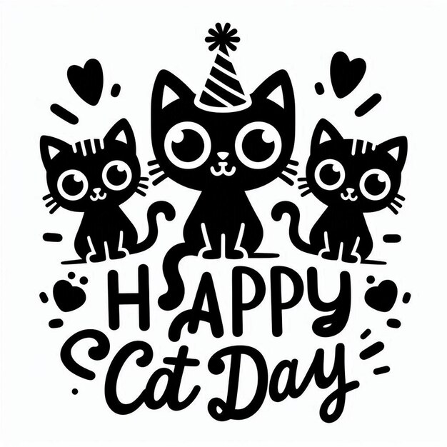 Nternational Cat Day Crative Ads Design Cat Day pose icon isolated on ... Nternational Cat Day Crative Ads Design Cat Day pose icon isolated on ...